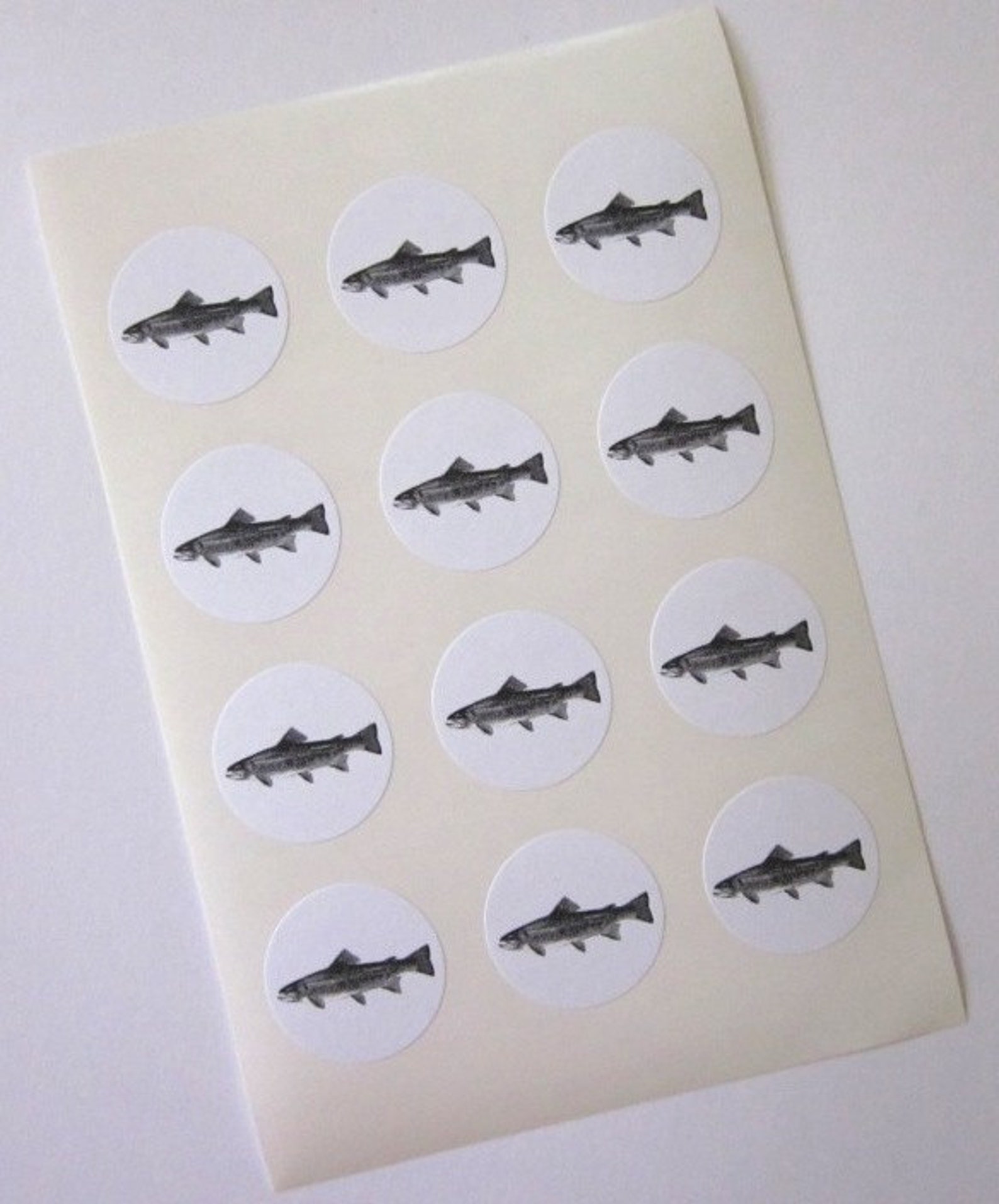 Fish Trout Stickers One Inch Round Seals | Etsy