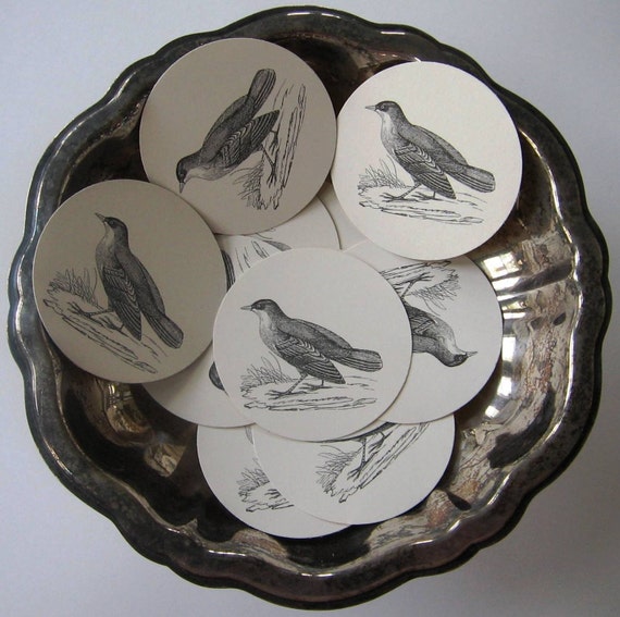 Bird Tags Round Gift Tags Set of 10 | Etsy