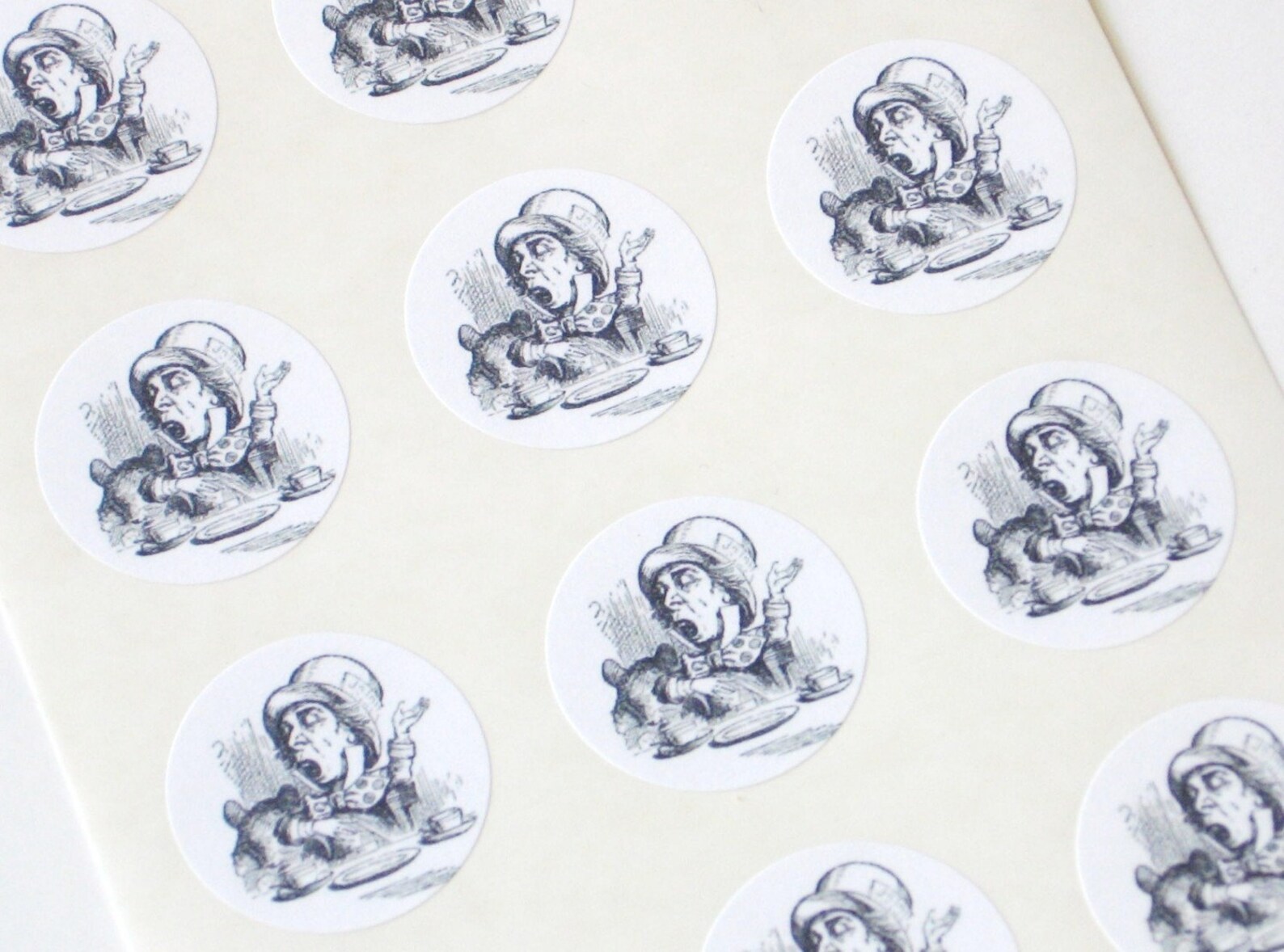 Mad Hatter Stickers One Inch Round Seals - Etsy
