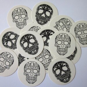 Day of the Dead Sugar Skull Tags Round Paper Gift Tags Set of 10 - Etsy