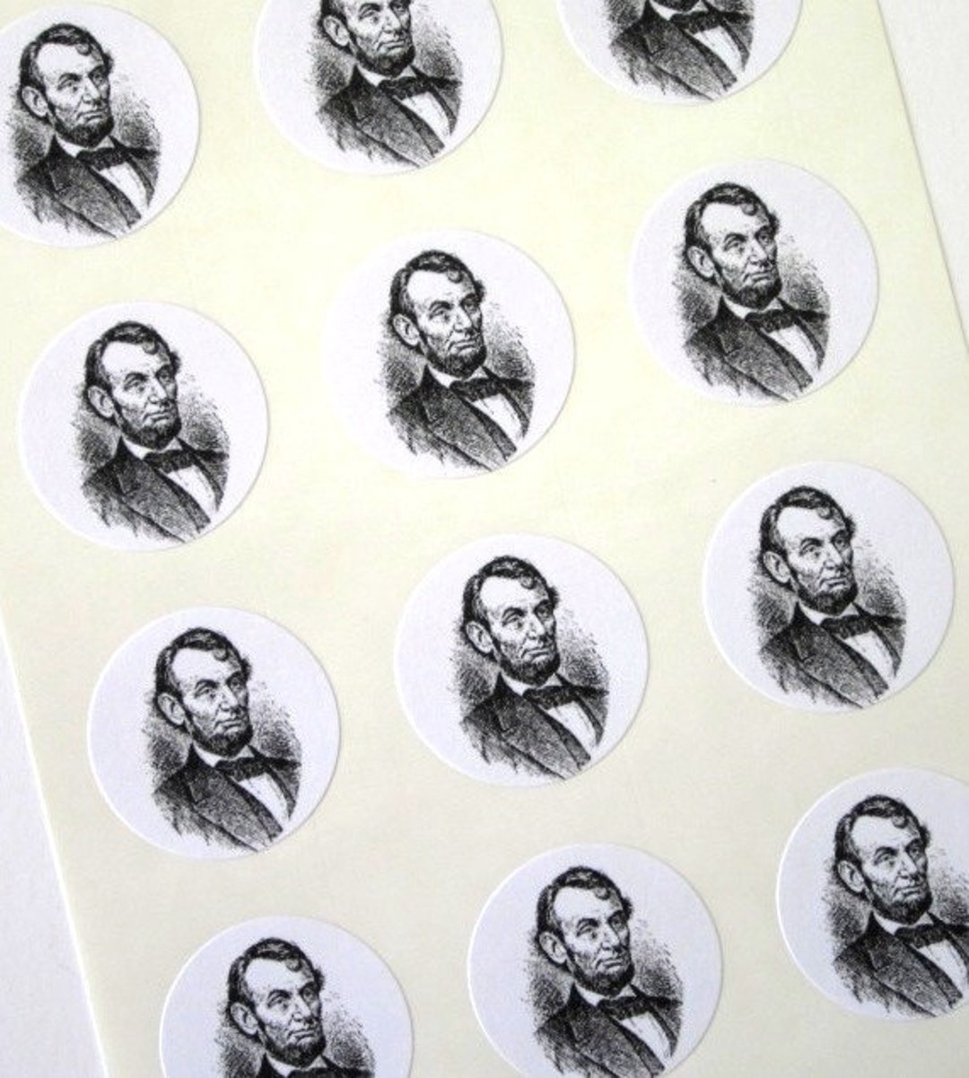 Abraham Lincoln Stickers One Inch Round Seals - Etsy