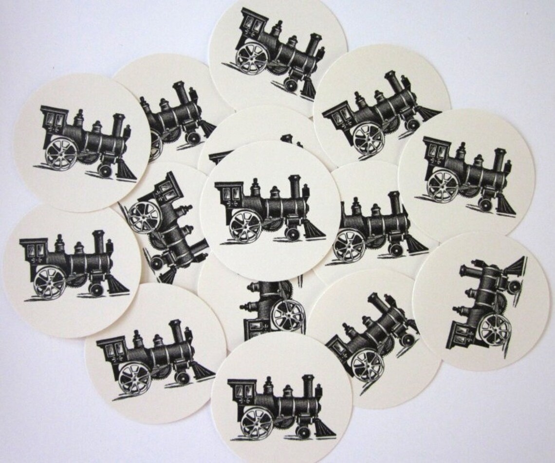 Train Tags Round Paper Gift Tags Set of 10 | Etsy