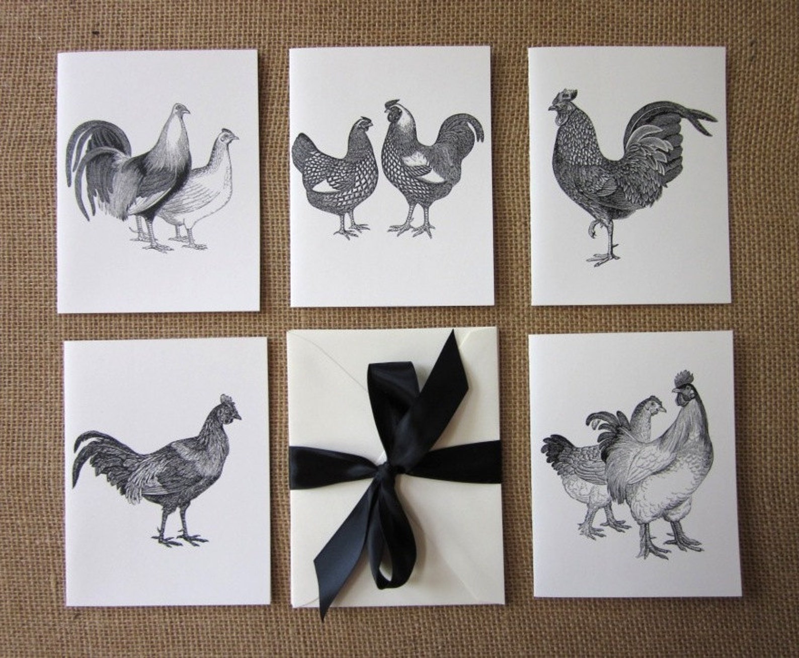Chicken Note Cards Set of 10 With Matching Envelopes - Etsy