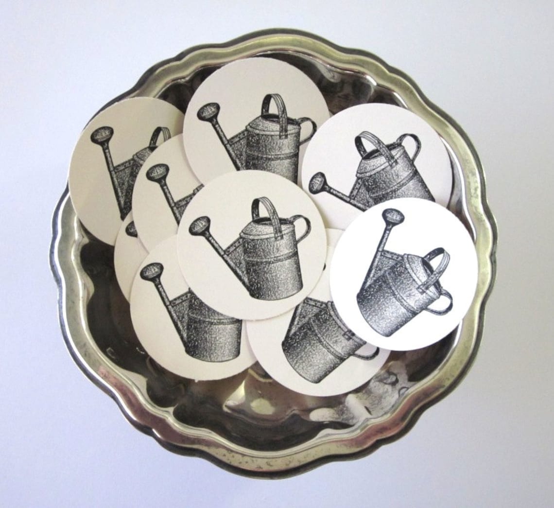 Watering Can Tags Round Gift Tags Set of 10 | Etsy