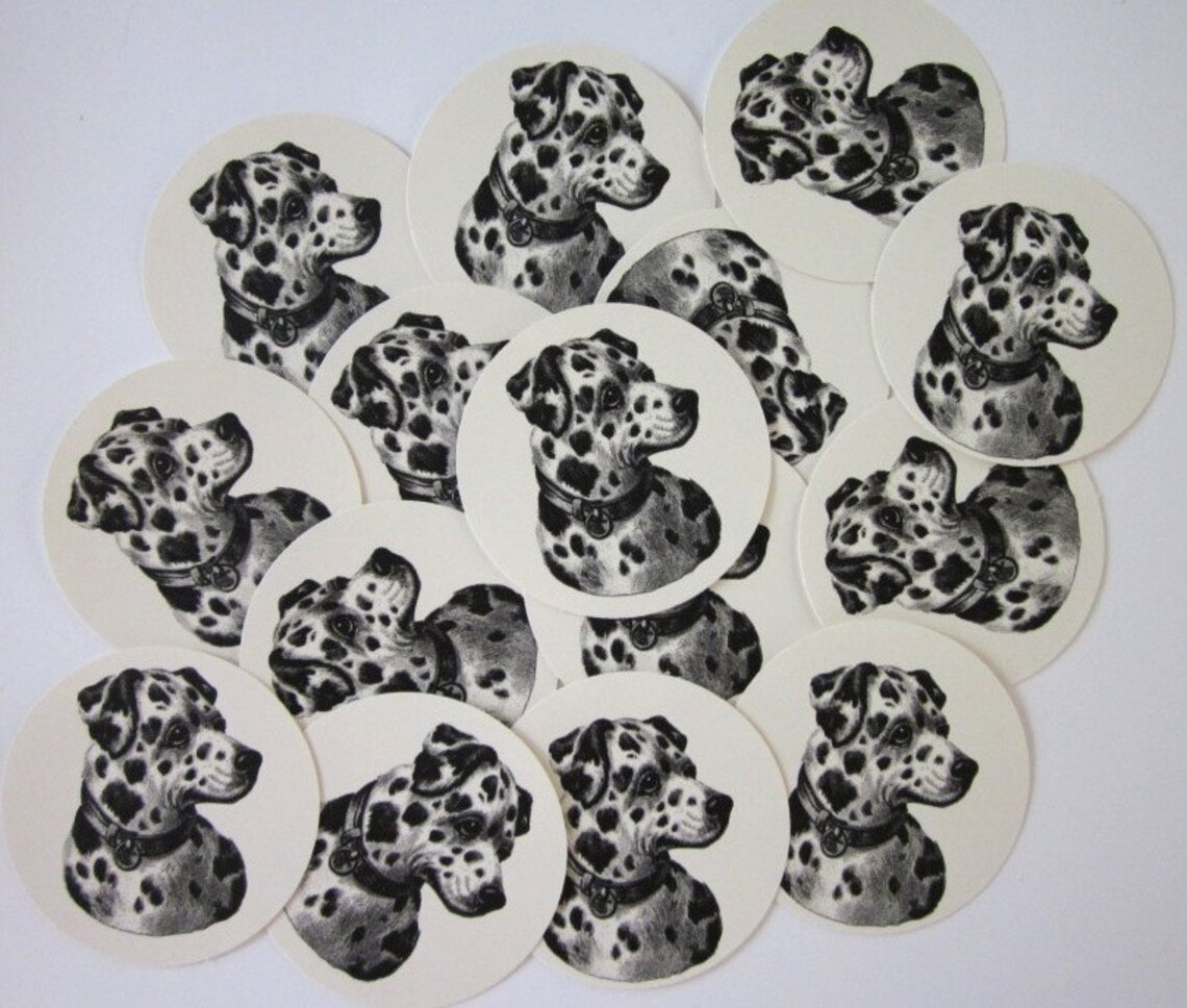 Dalmatian Dog Tags Round Gift Tags Set of 10 | Etsy