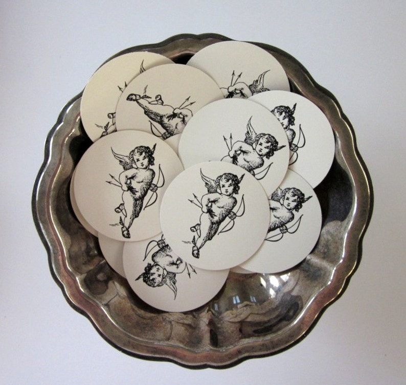 Cupid Tags Round Paper Gift Tags Set of 10 - Etsy