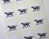 Black Labrador Retriever Dog Stickers One Inch Round Seals - Etsy
