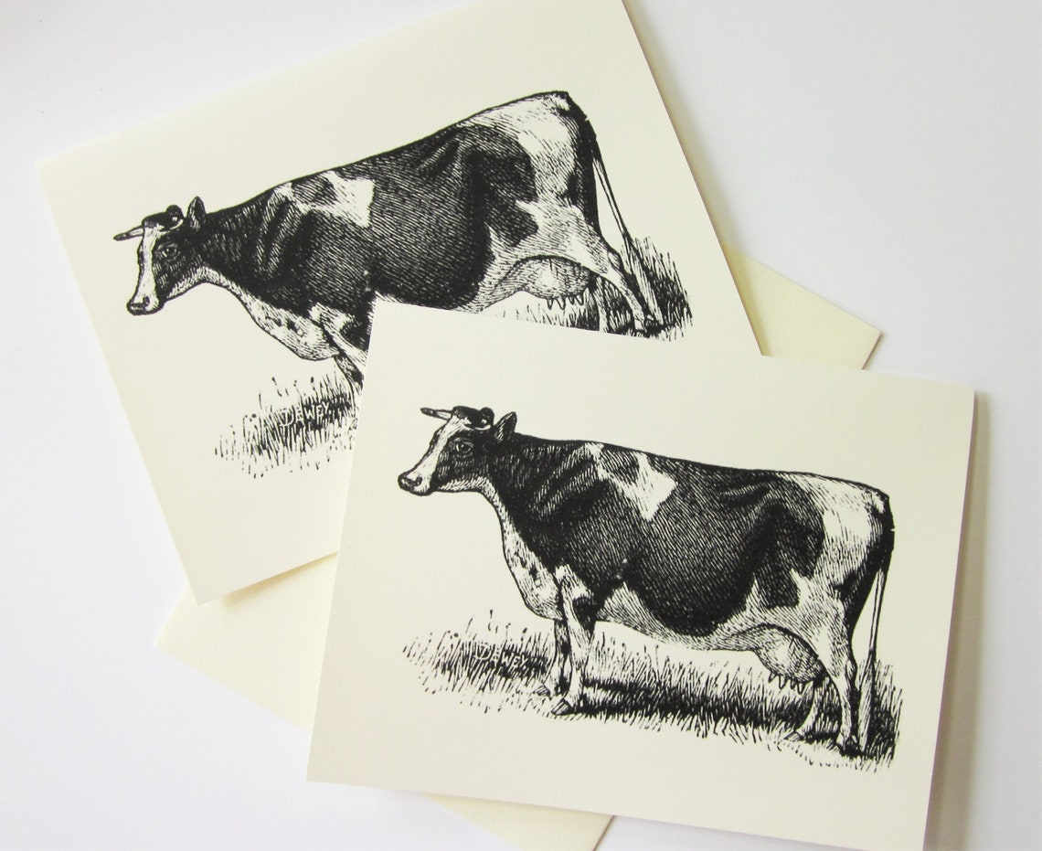 Cow Note Cards Set of 10 With Matching Envelopes | Etsy