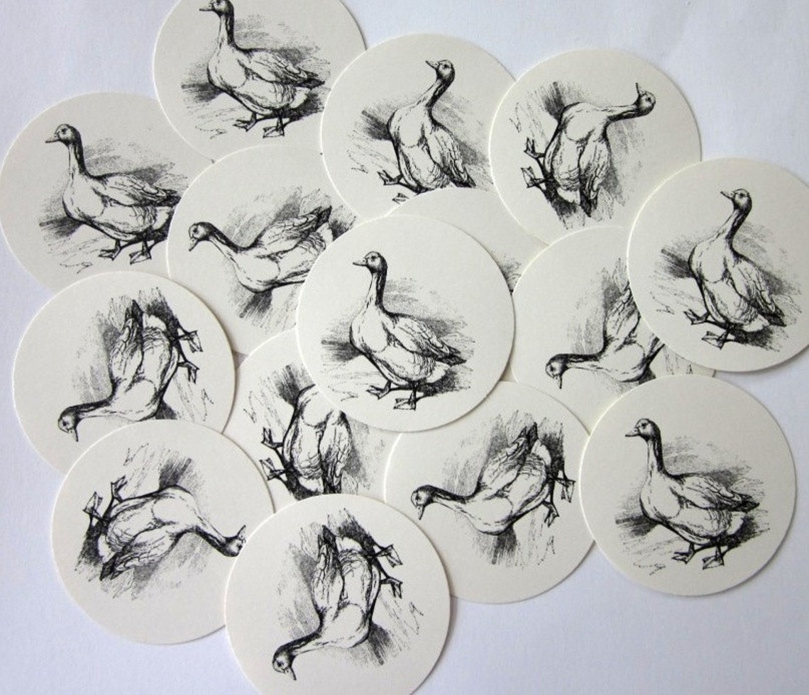 Goose Tags Round Paper Gift Tags Set of 10 | Etsy