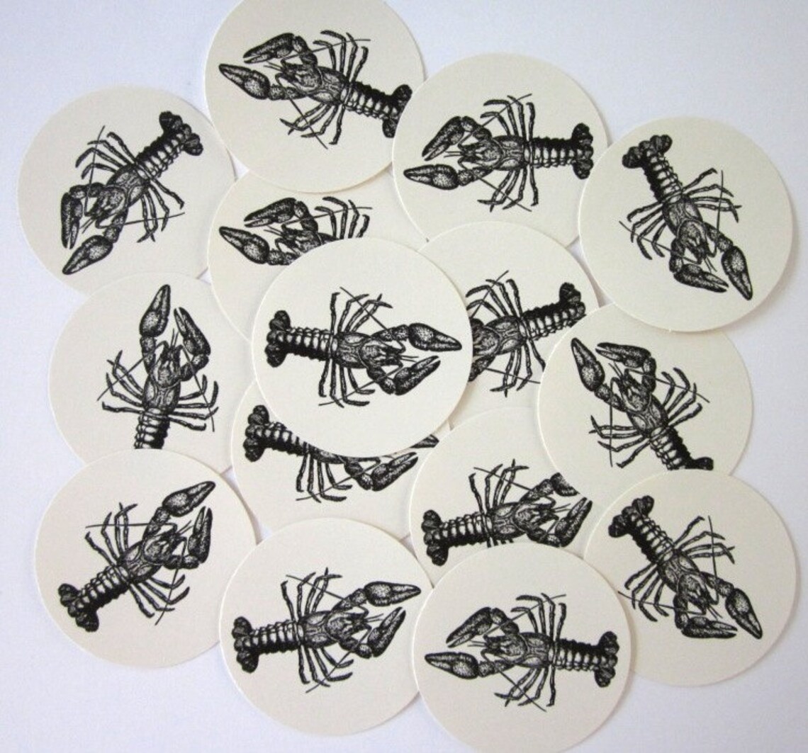 Crawfish Tags Round Paper Gift Tags Set of 10 | Etsy