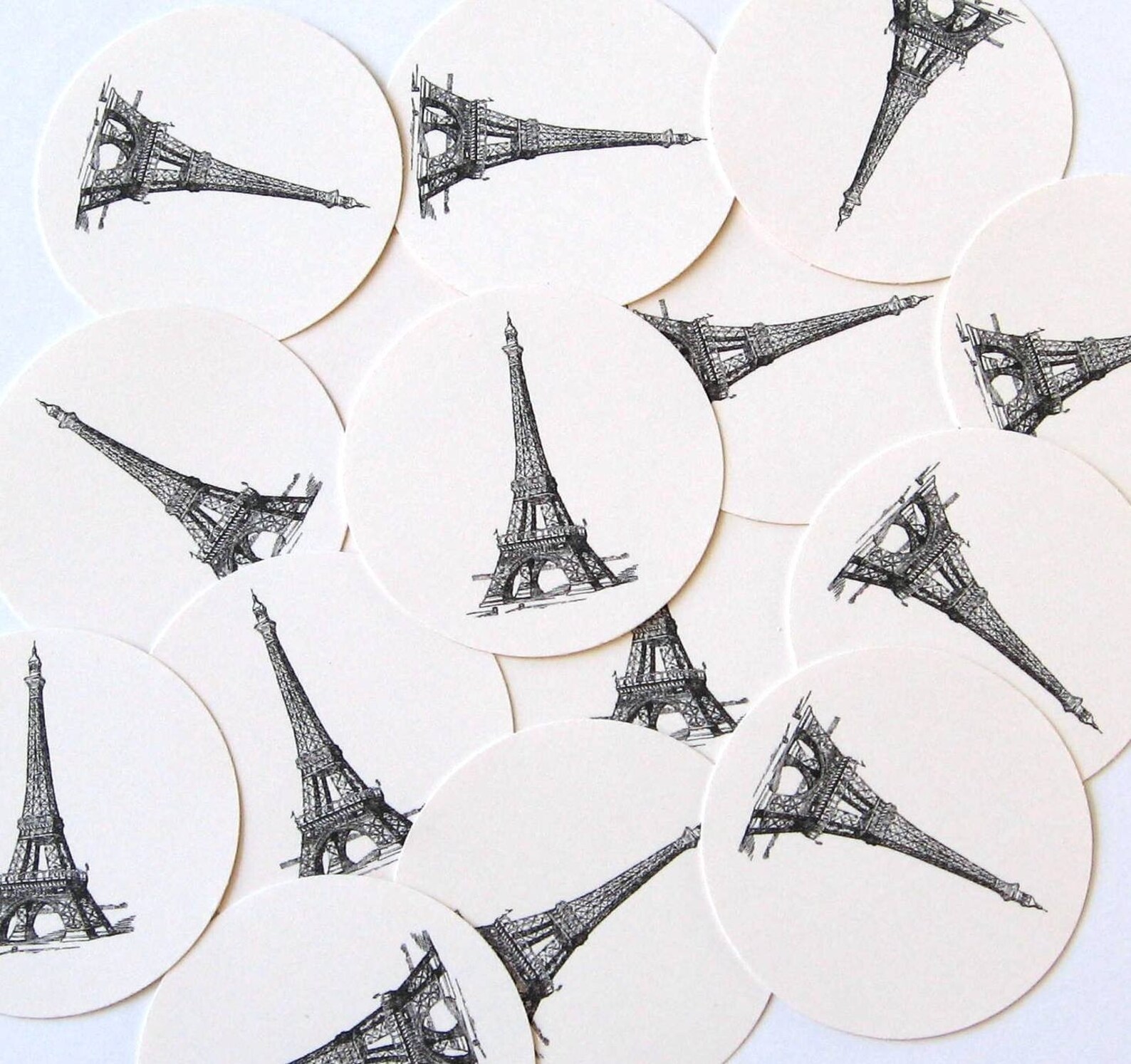 Eiffel Tower Tags Round Gift Tags Set of 10 | Etsy