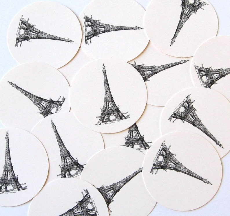 Eiffel Tower Tags Round Gift Tags Set of 10 - Etsy