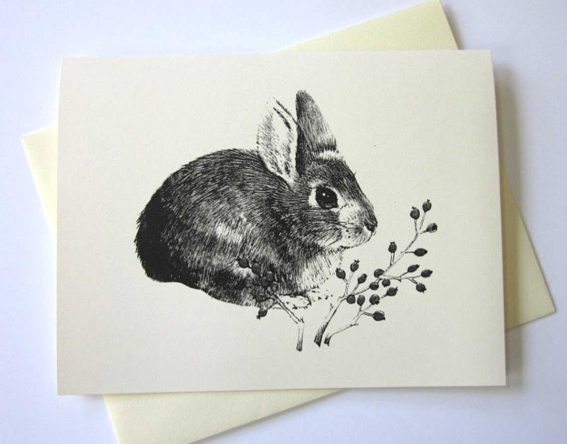 Little Rabbit Bunny Stationery Note Cards Set of 10 With - Etsy