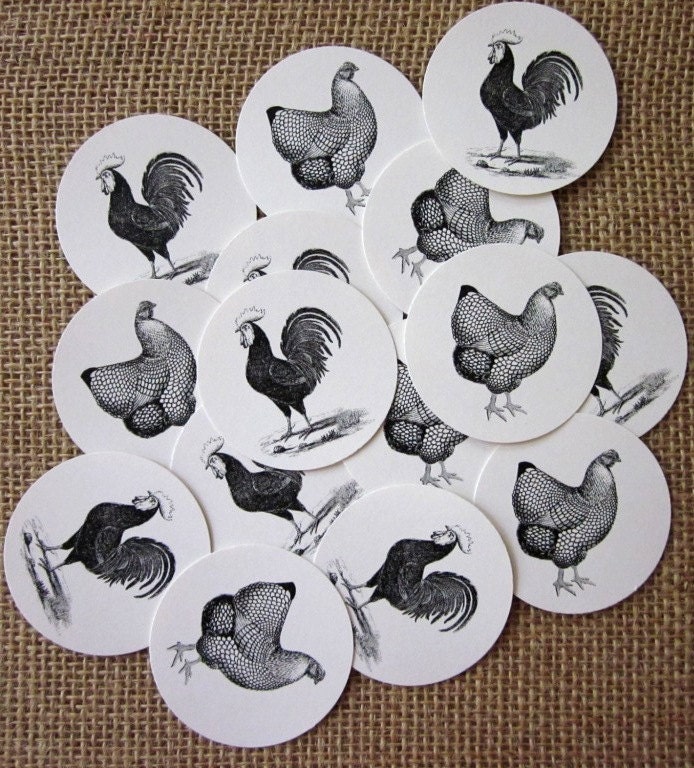 Chicken Tags Round Paper Gift Tags Set of 10 - Etsy
