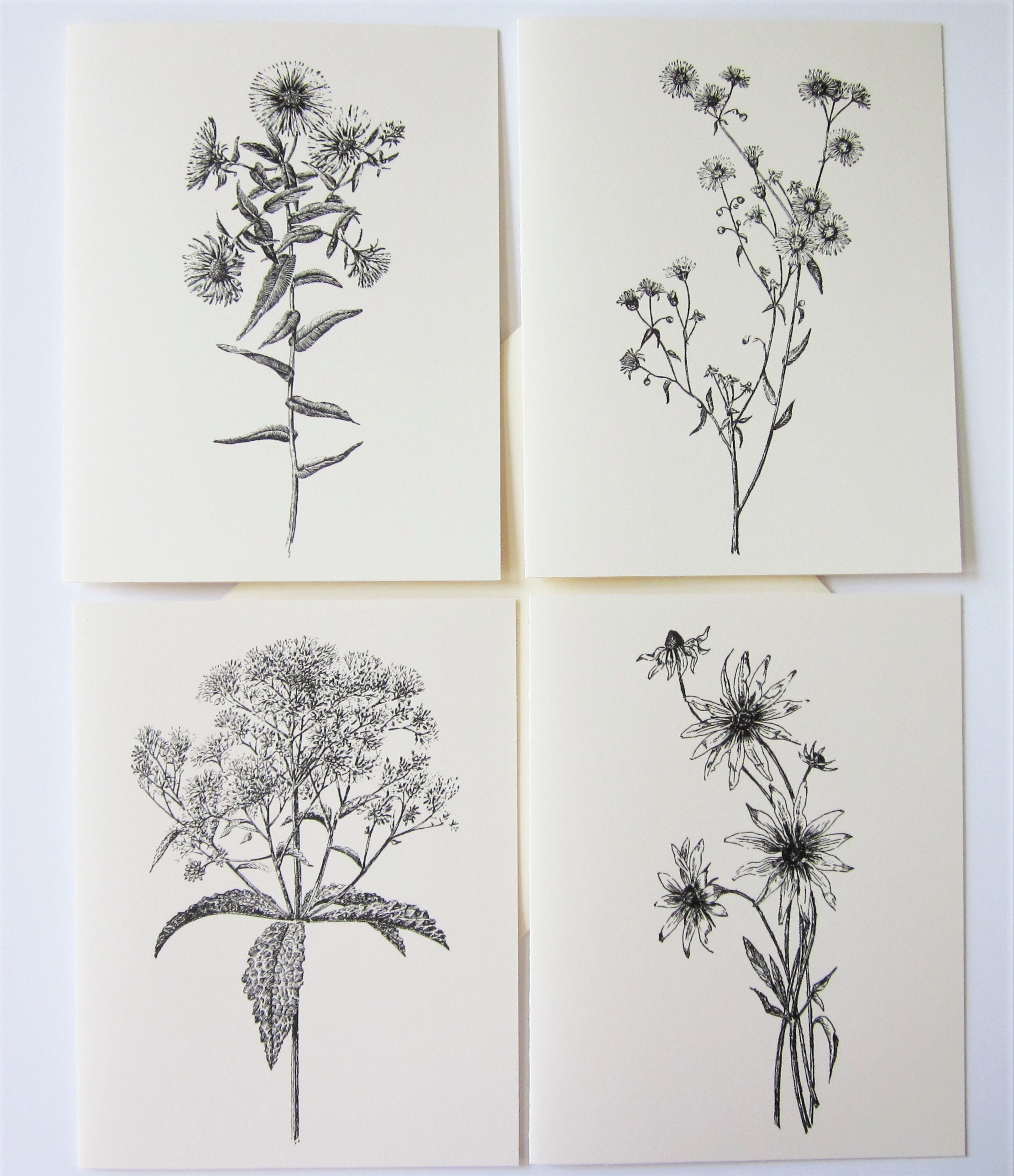Wildflower Note Cards Set of 12 With Matching Envelopes - Etsy