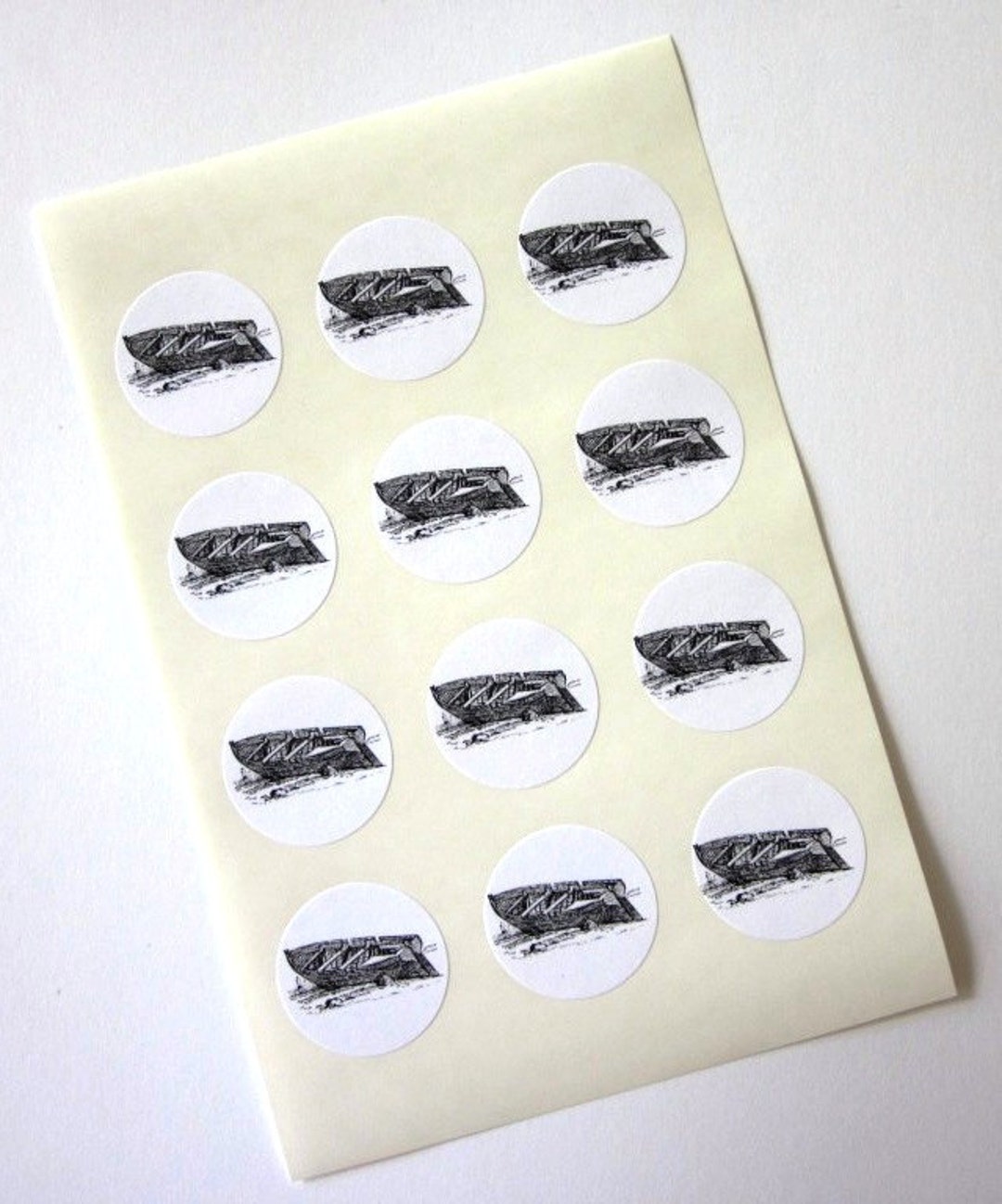 Old Boat Stickers One Inch Round Seals - Etsy