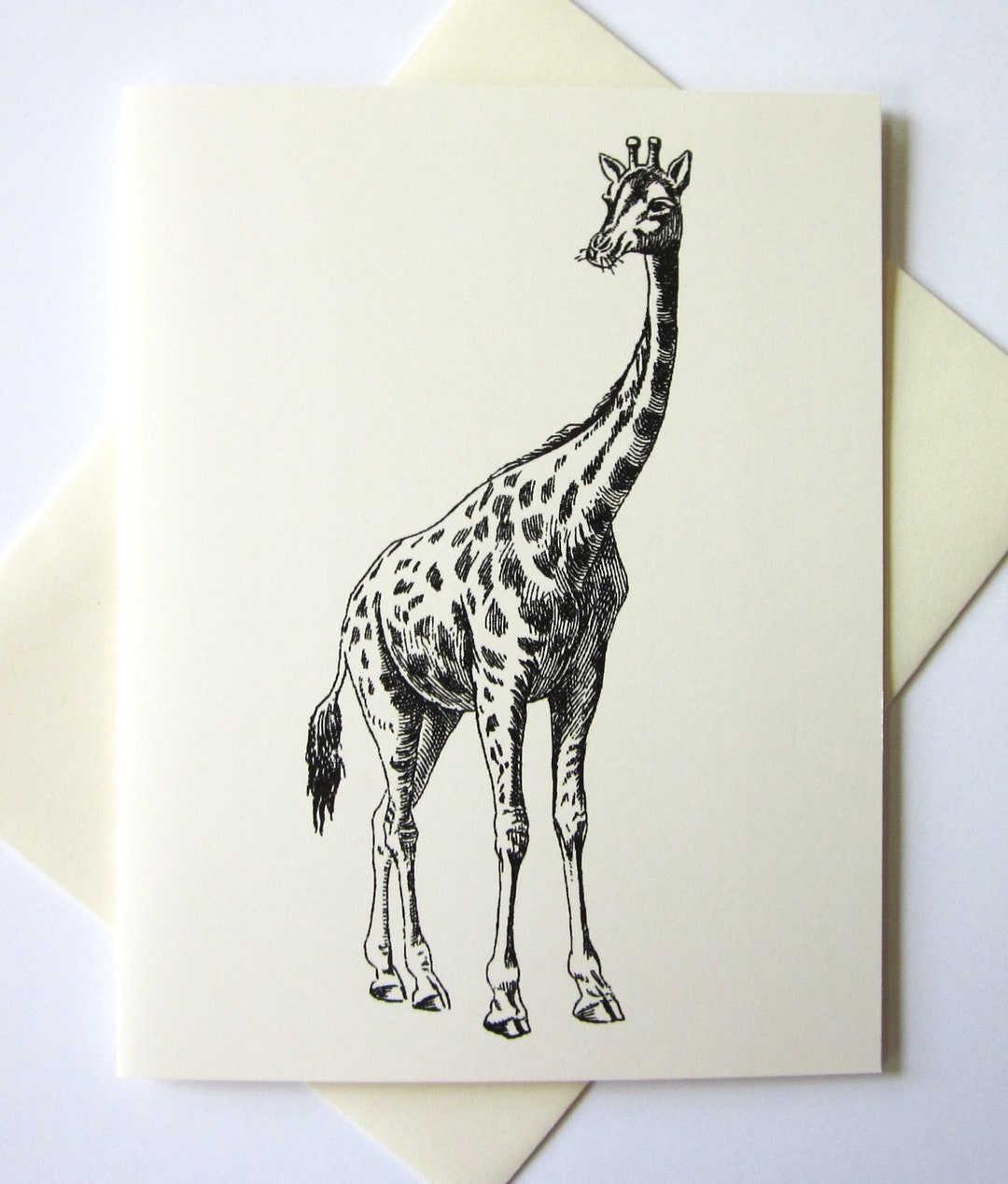 Giraffe Note Cards Stationery Set of 10 Cards in White or Light Ivory ...