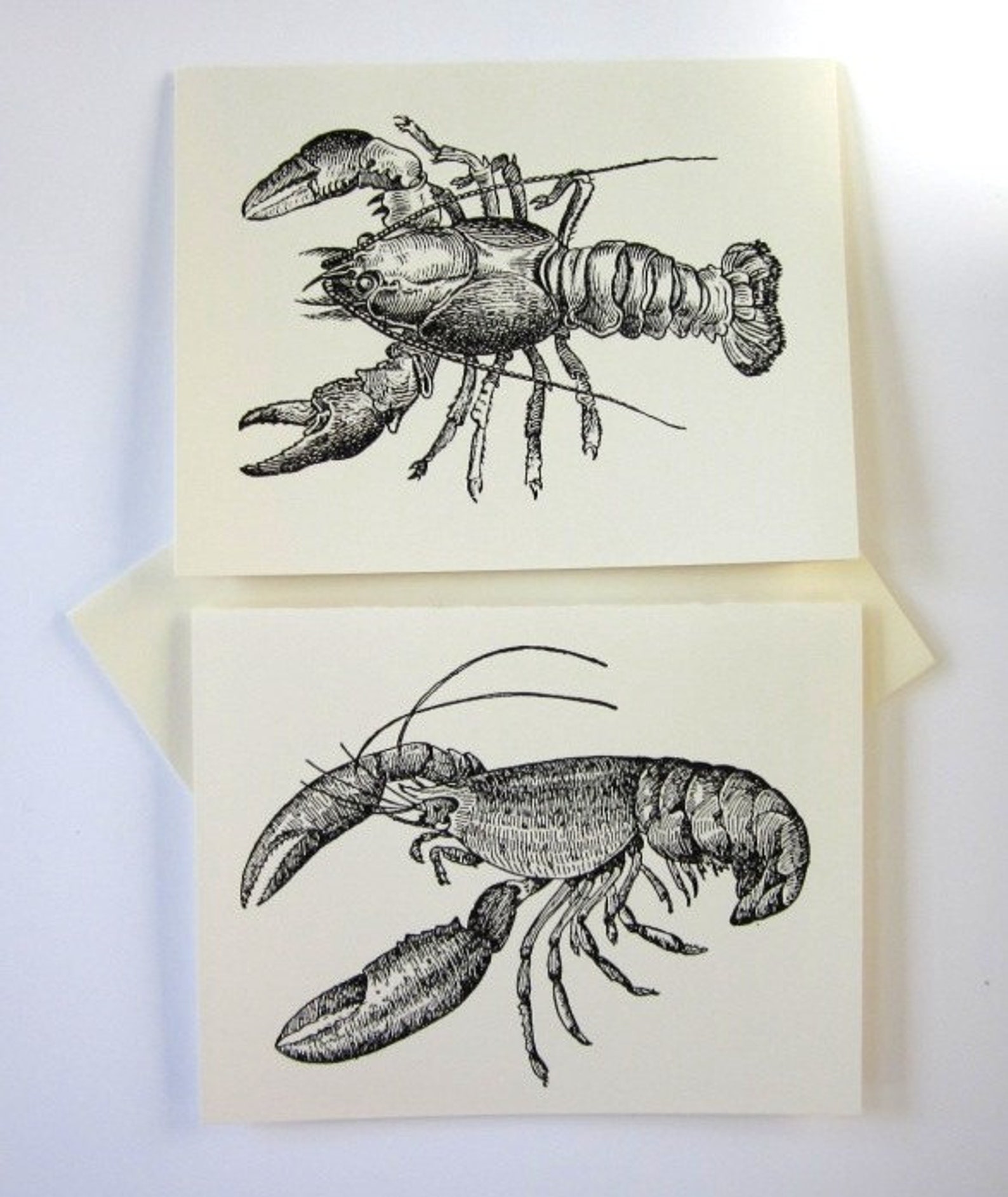 Lobster Note Cards Set of 10 With Matching Envelopes - Etsy