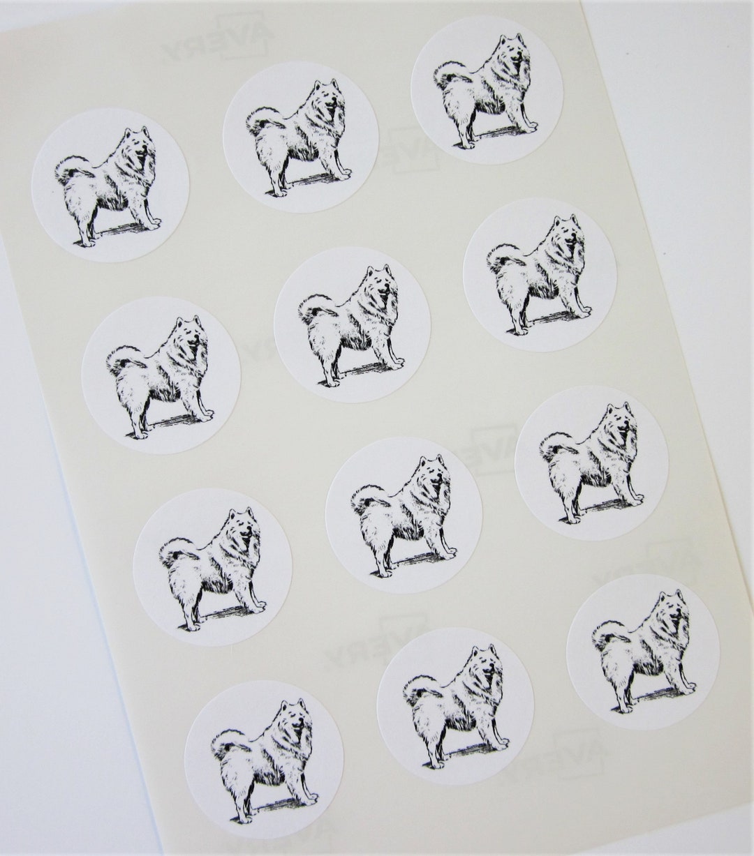 Samoyed Dog Stickers One Inch Round Seals - Etsy