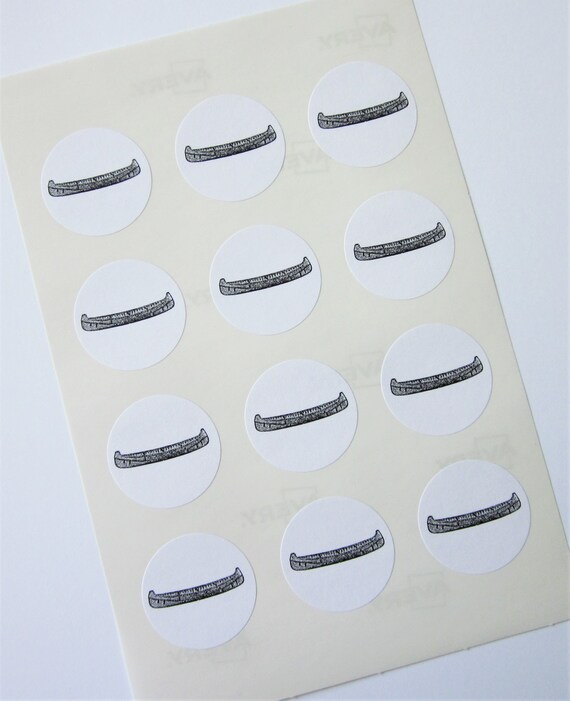 Canoe Stickers One Inch Round Seals - Etsy