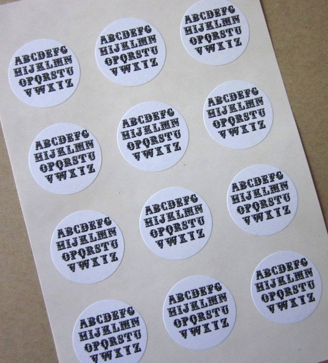Alphabet Stickers One Inch Round Seals - Etsy