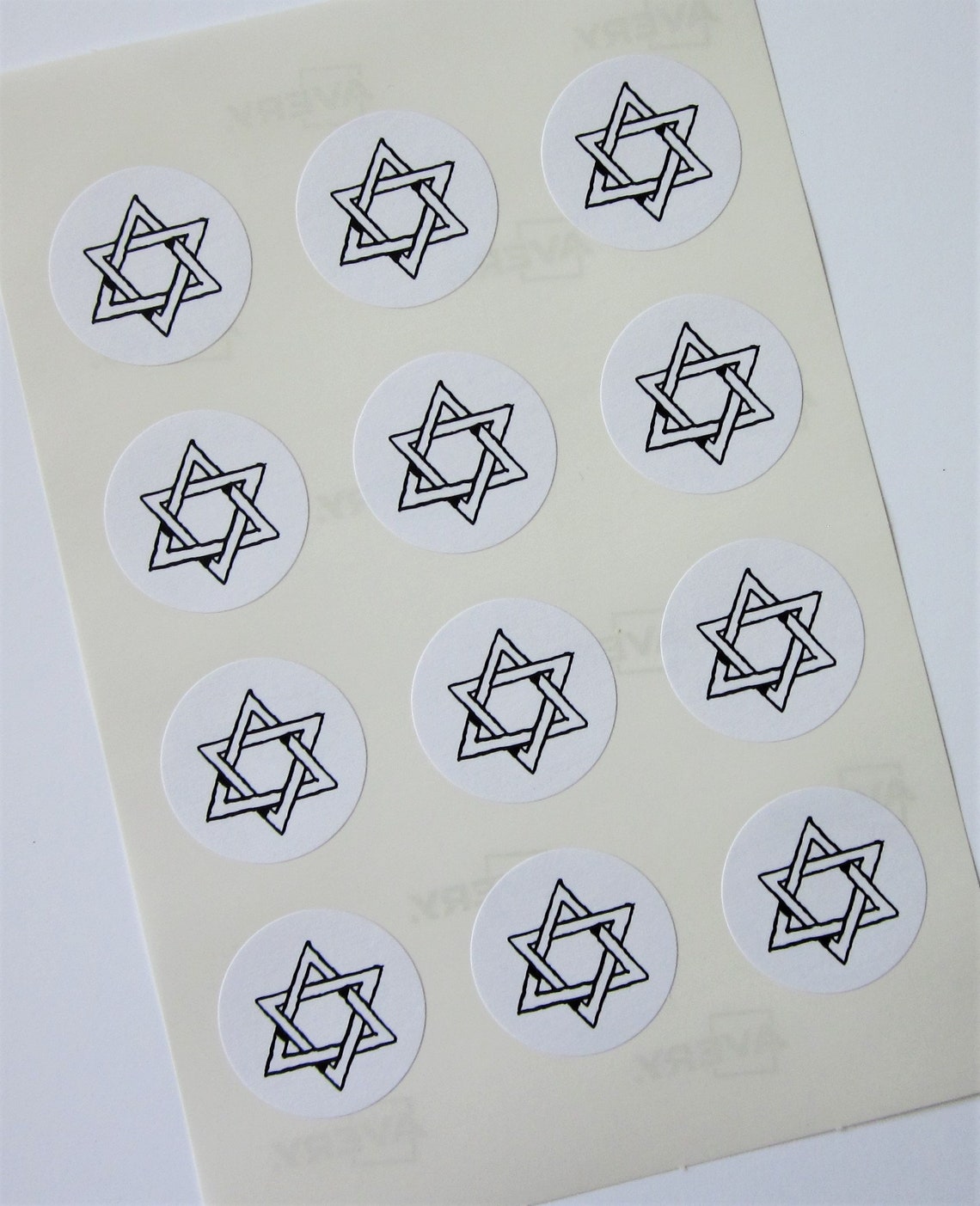 Star of David Stickers One Inch Round Seals | Etsy