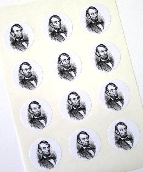 Abraham Lincoln Stickers One Inch Round Seals - Etsy