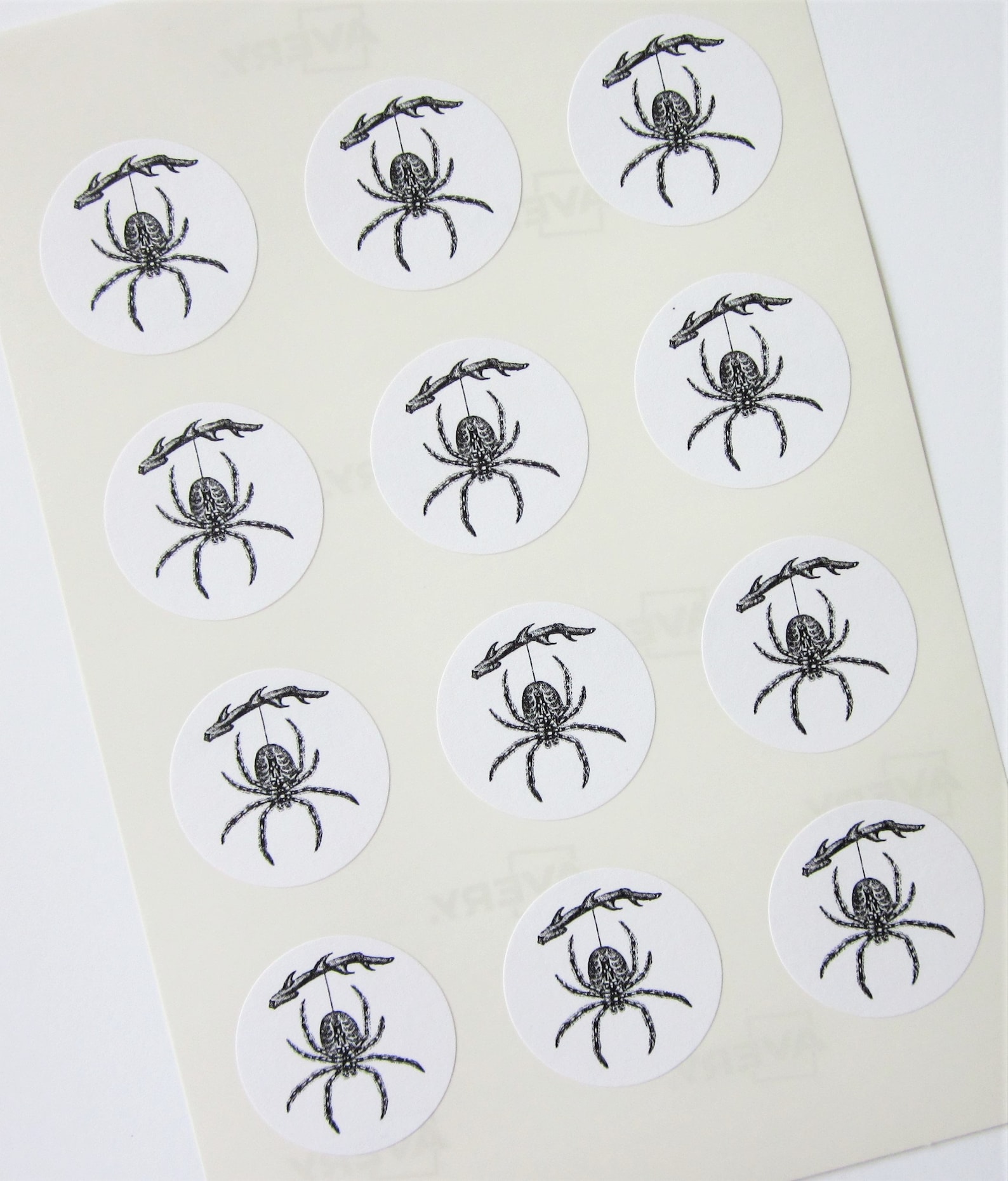 Spider Stickers One Inch Round Seals - Etsy