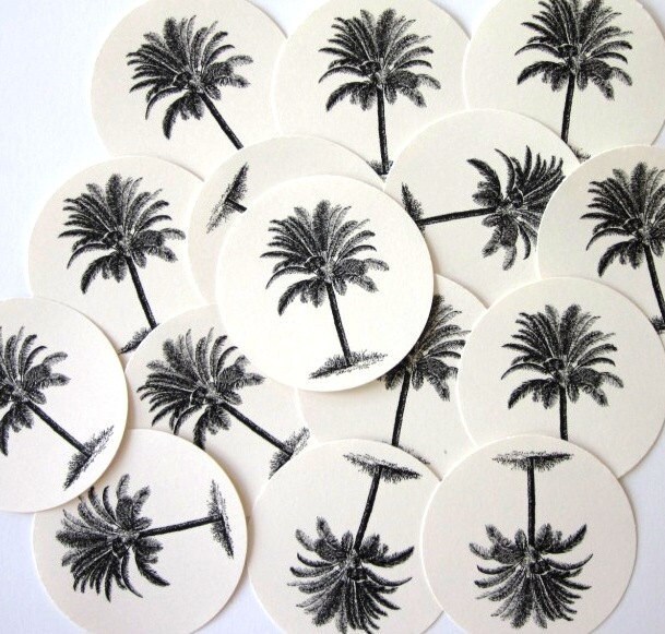 Palm Tree Tags Round Gift Tags Set of 10 - Etsy