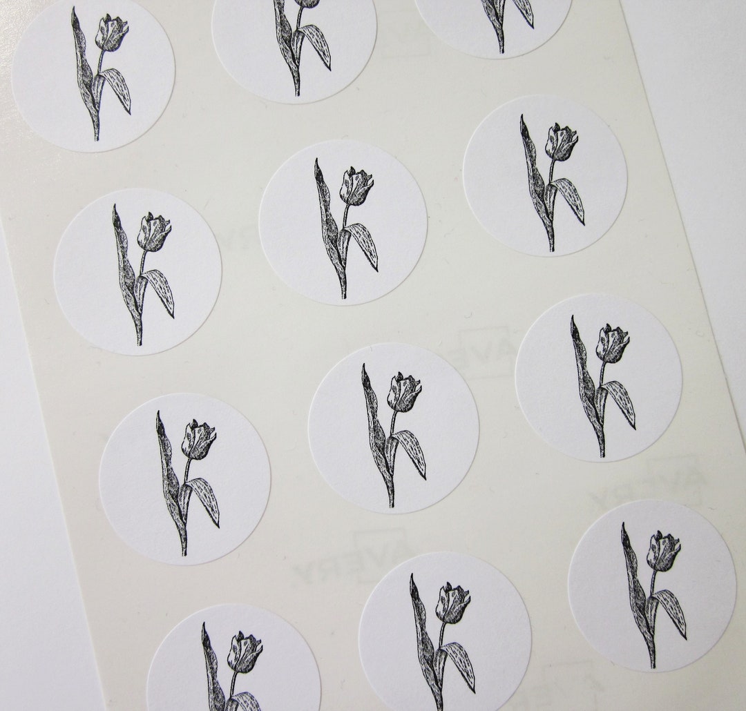 Tulip Flower Stickers One Inch Round Seals - Etsy