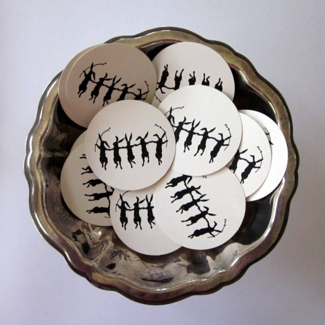 Rabbit Easter Bunny Tags Round Paper Gift Tags Set of 10 - Etsy