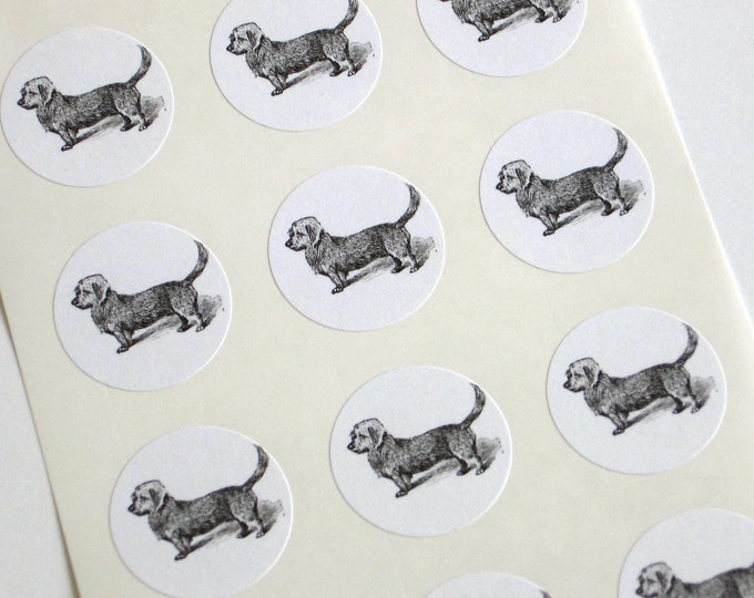 Hunting Dog Stickers One Inch Round Seals - Etsy