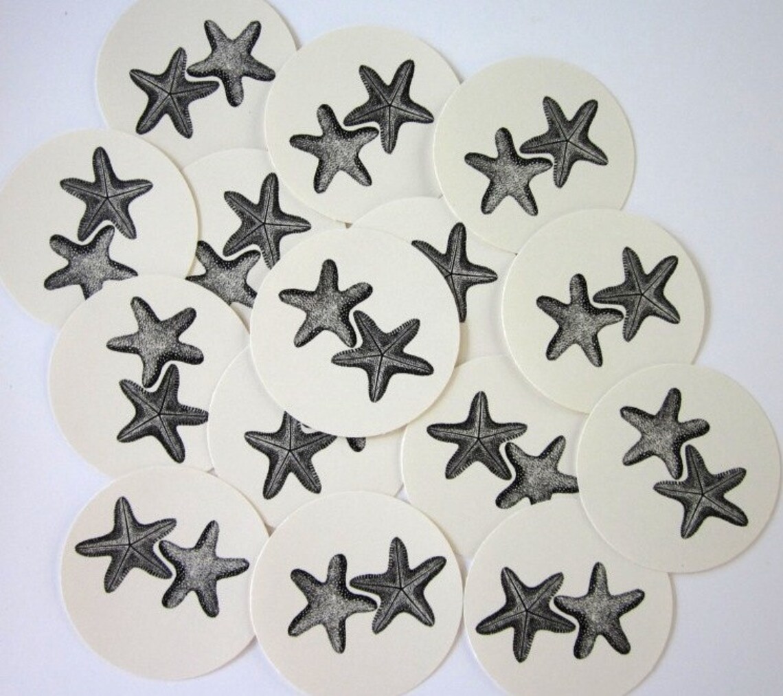 Starfish Tags Round Gift Tags Set of 10 | Etsy