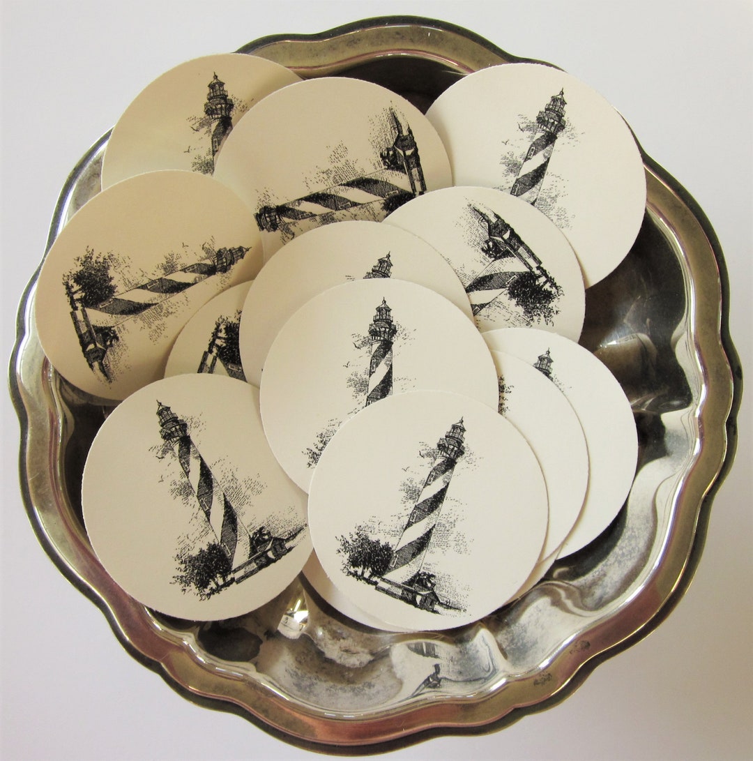 Lighthouse Round Gift Tags Set of 10 - Etsy