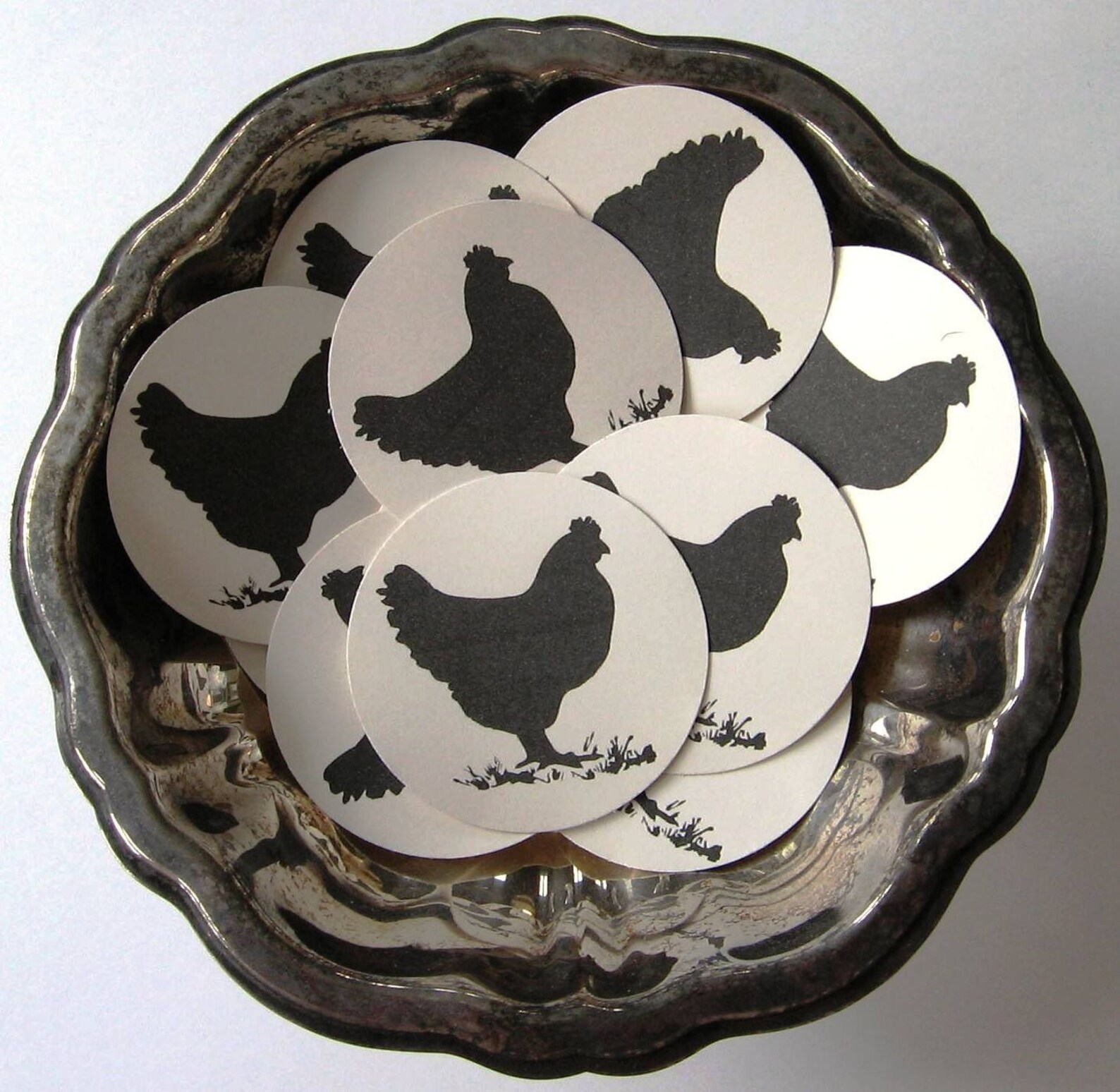 Chicken Tags Round Gift Tags Set of 10 | Etsy