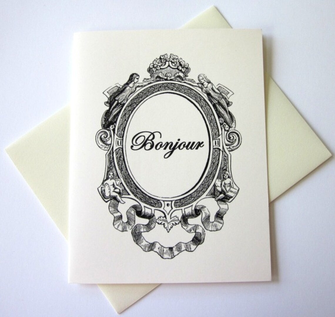Bonjour Tags Round Paper Gift Tags Set of 10 - Etsy