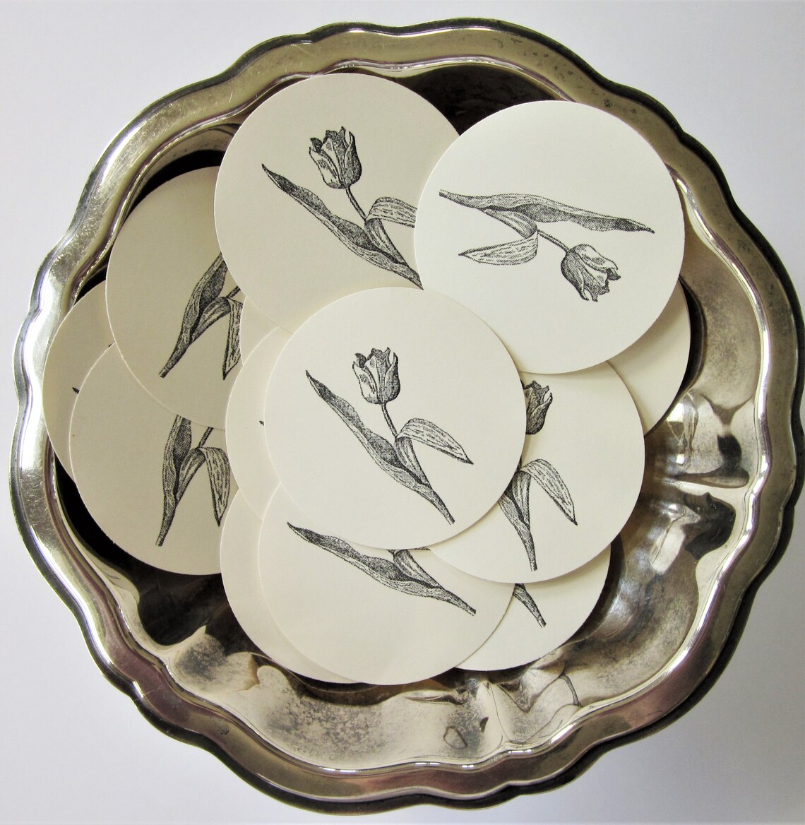 Tulip Flower Tags Round Gift Tags Set of 10 - Etsy