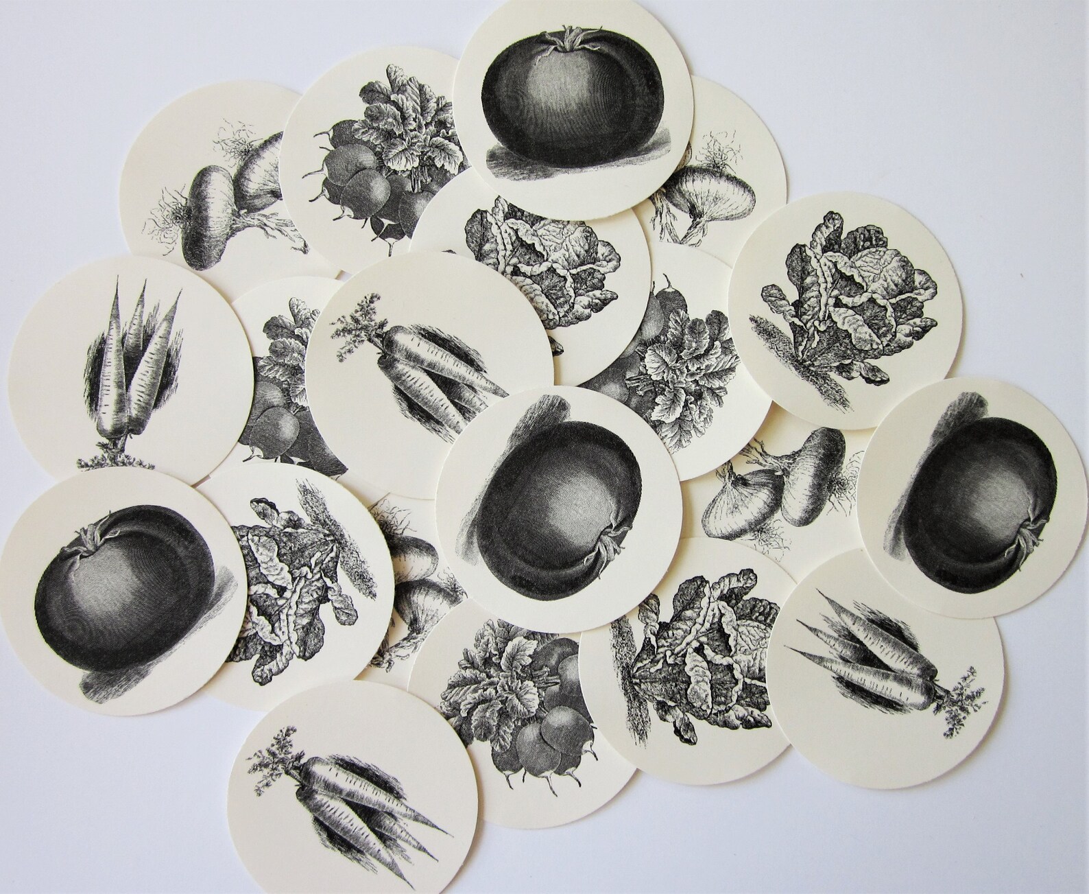 Vegetable Tags Round Gift Tags Set of 10 - Etsy