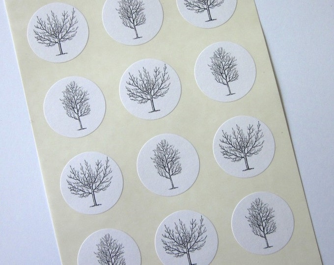 Tree Stickers One Inch Round Seals 5 Tree Images - Etsy
