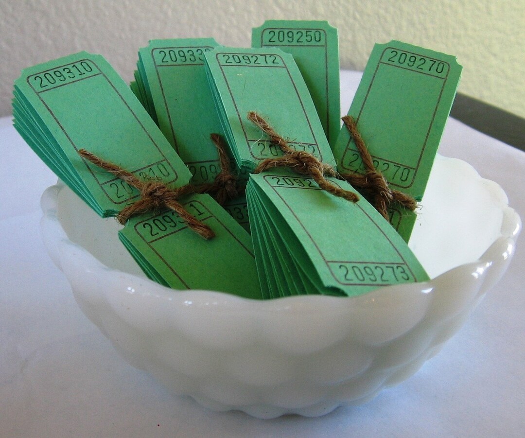 Carnival Tickets - Pale Green - Set of 24 - Etsy