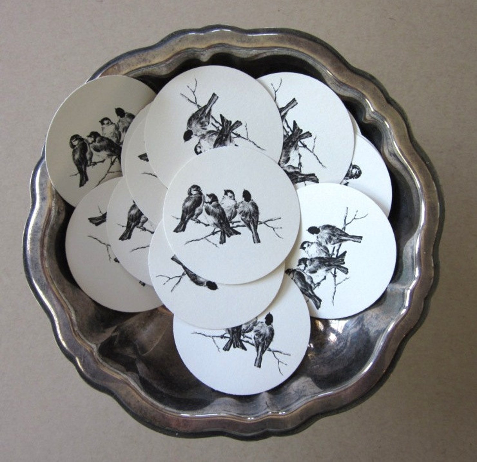 Sparrow Bird Tags Round Paper Gift Tags Set of 10 - Etsy