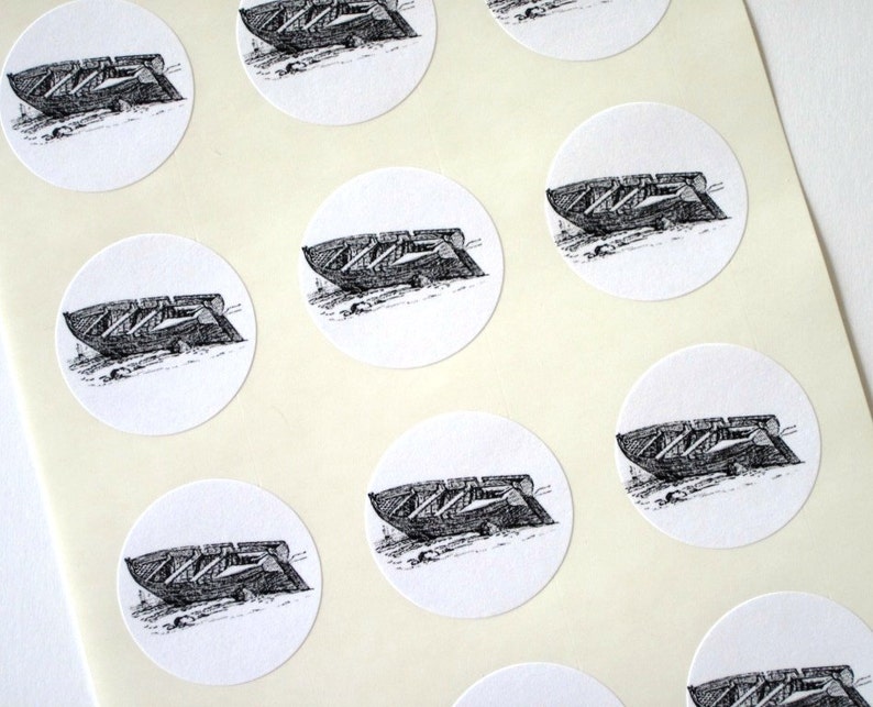 Old Boat Stickers One Inch Round Seals - Etsy