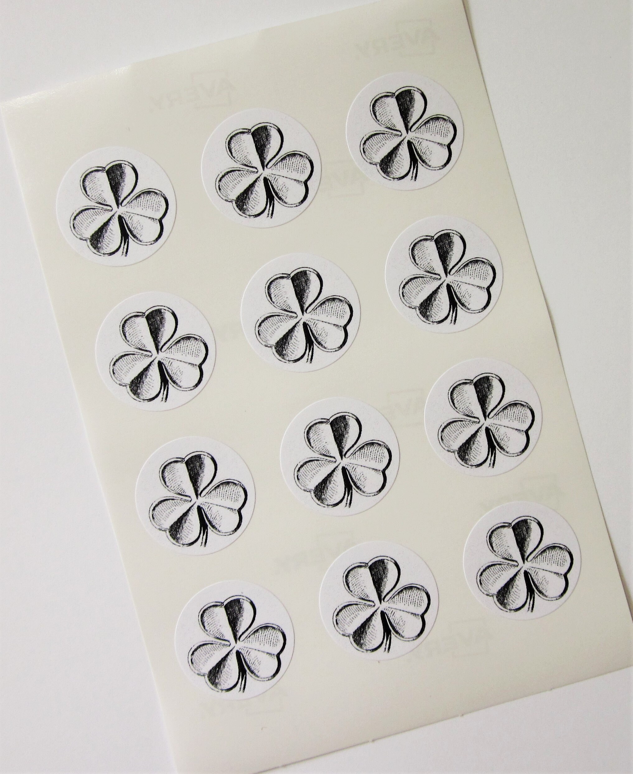 Shamrock Clover Stickers One Inch Round Seals - Etsy