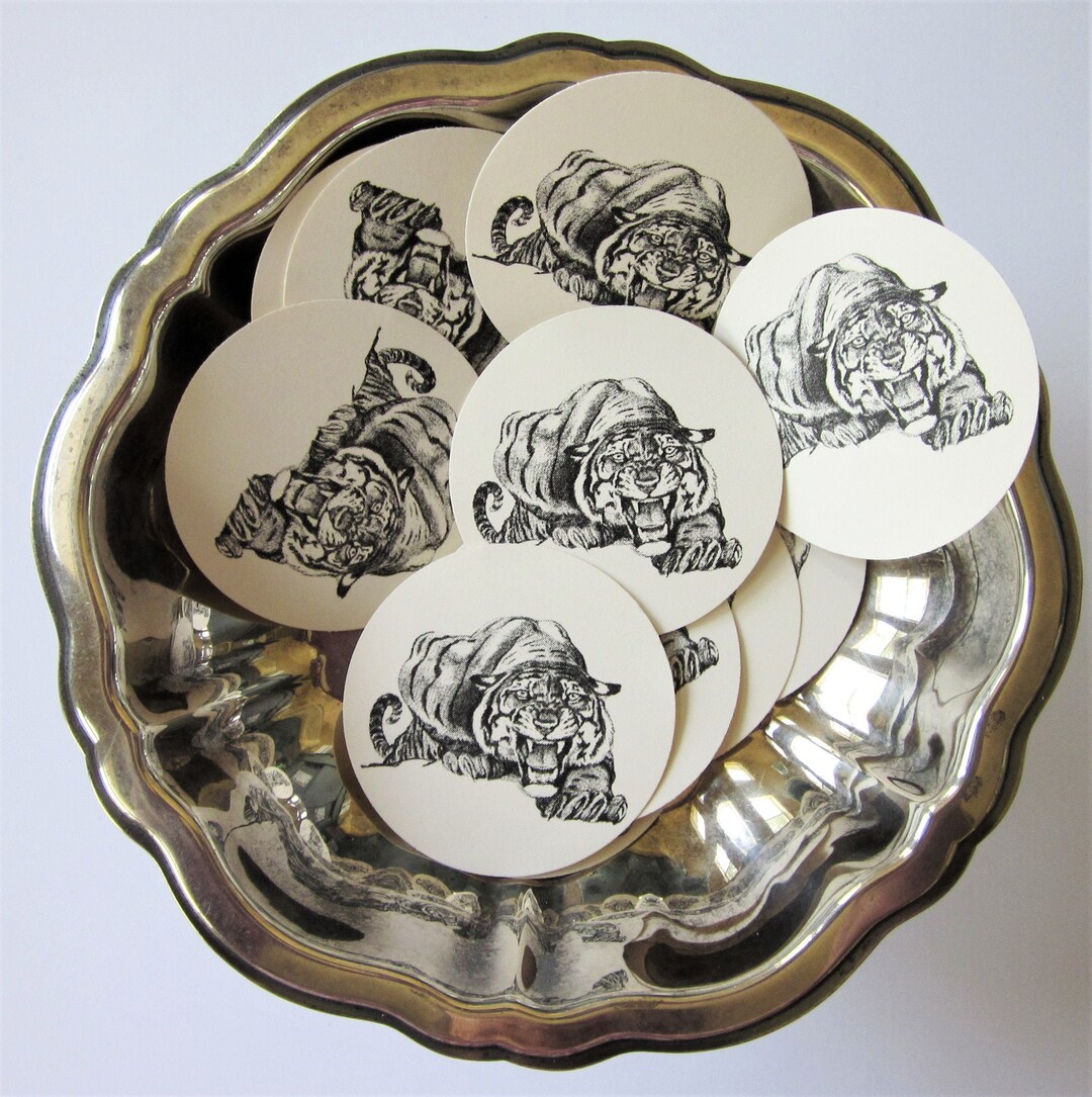 Tiger Tags Round Paper Gift Tags Set of 10 - Etsy