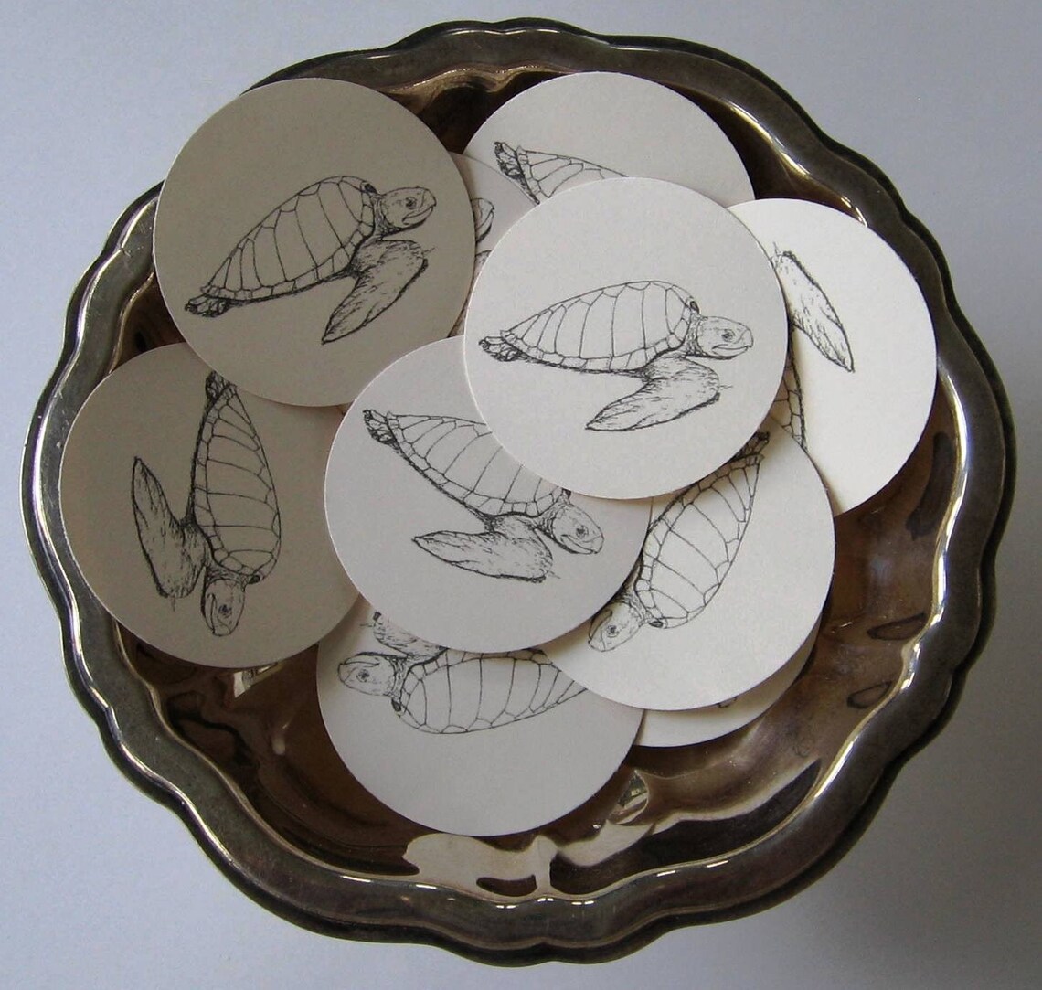 Sea Turtle Tags Round Gift Tags Set of 10 - Etsy