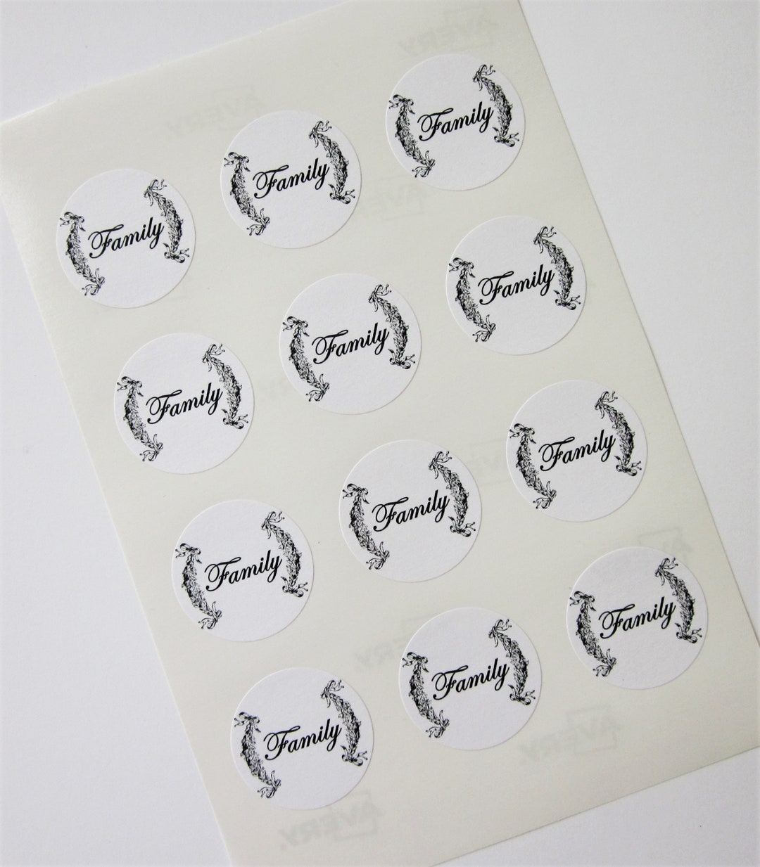 Family Sign Stickers One Inch Round Seals - Etsy