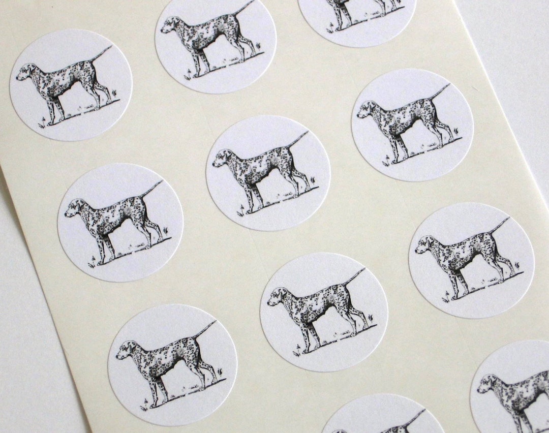 Spotted Dog Stickers One Inch Round Seals - Etsy
