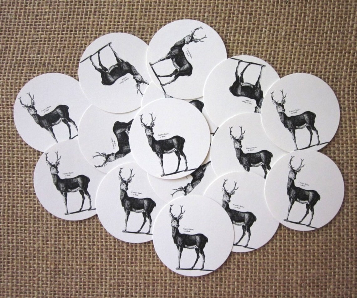 Deer Tags Round Paper Gift Tags Set of 10 | Etsy