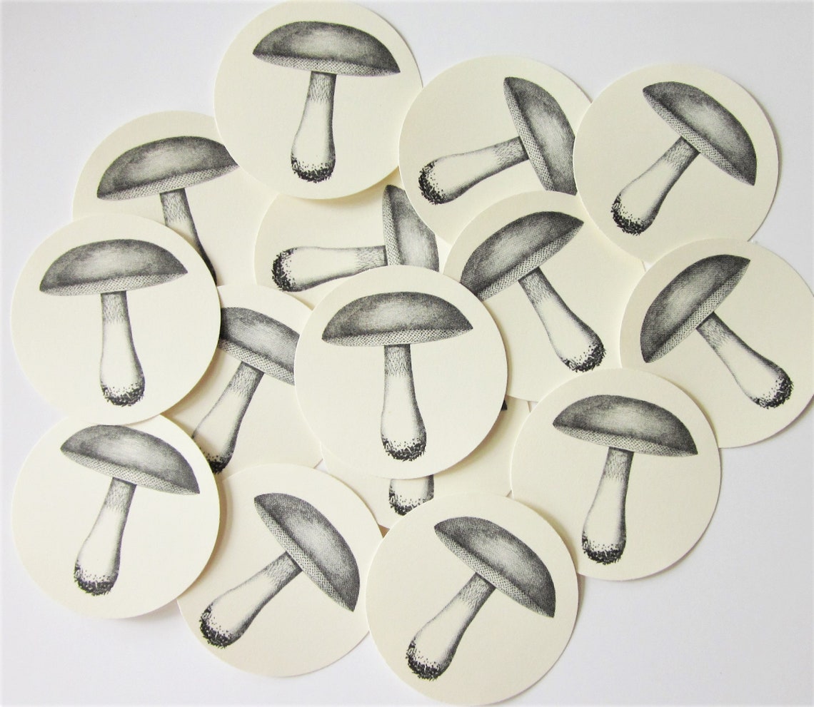Mushroom Tags Round Gift Tags Set of 10 - Etsy