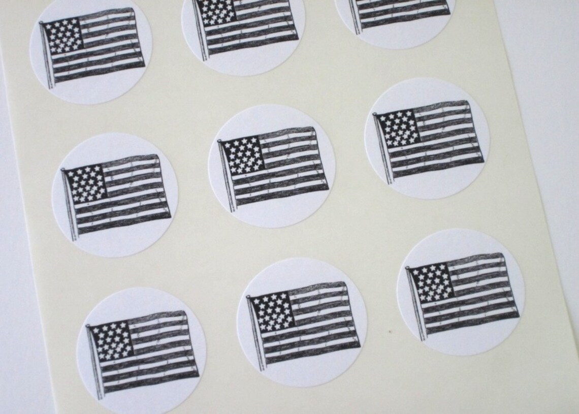 American Flag Tags Round Gift Tags Set of 10 - Etsy
